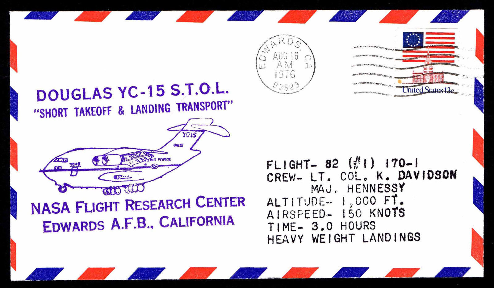 1976 Douglas Yc-15 S.T.O.L. Flight 82 (#1) 170-1 Test Flight - Us#1625 ...