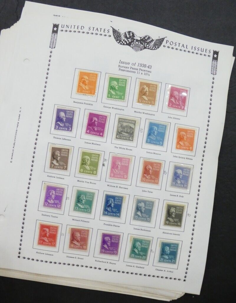 USA Mostly Mint collection on album pages. Some with gum glazing ...