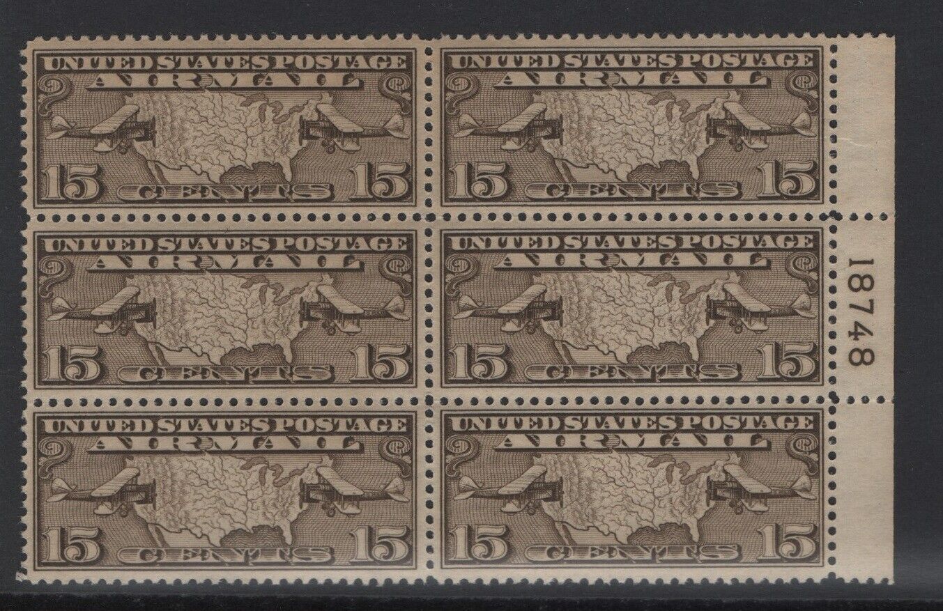 C8 XF plate block original gum mint never with hinged nice color ! see ...