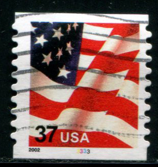 3632 US 37c US Flag SA coil, used sgl PNC1 #3333 | United States ...