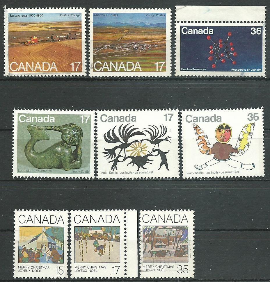 Can #863-867,869-872 used VF 1980 PD | Canada, General Issue Stamp ...