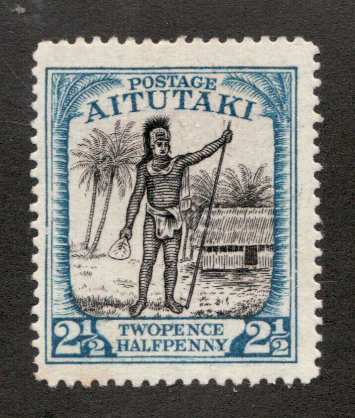 1924-27 Aitutaki Islands Sc# 36 - 2½p Rarotongan Chief. MH postage ...