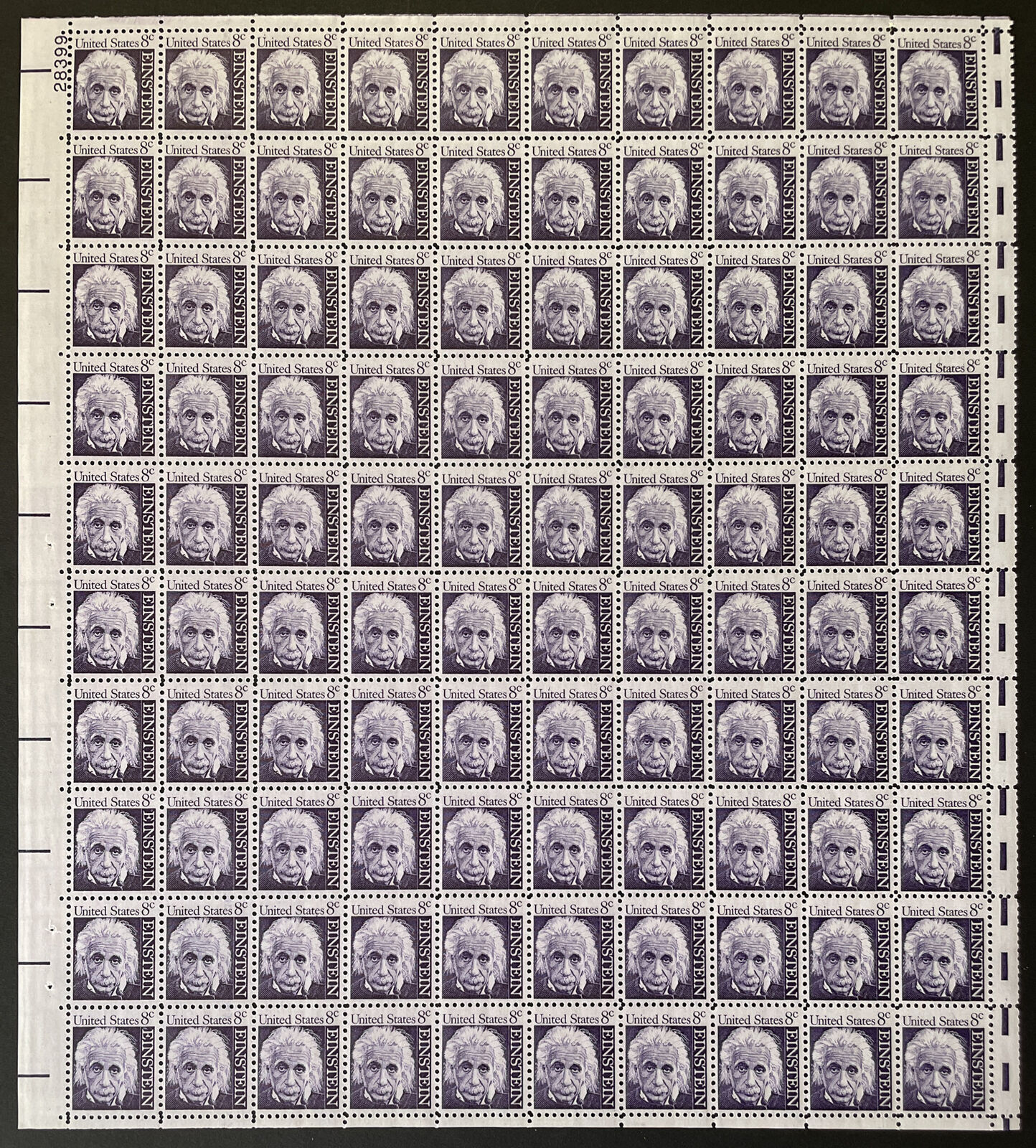 Scott 1285 ALBERT EINSTEIN Sheet of 100 US 8¢ Stamps MNH 1965 | United ...