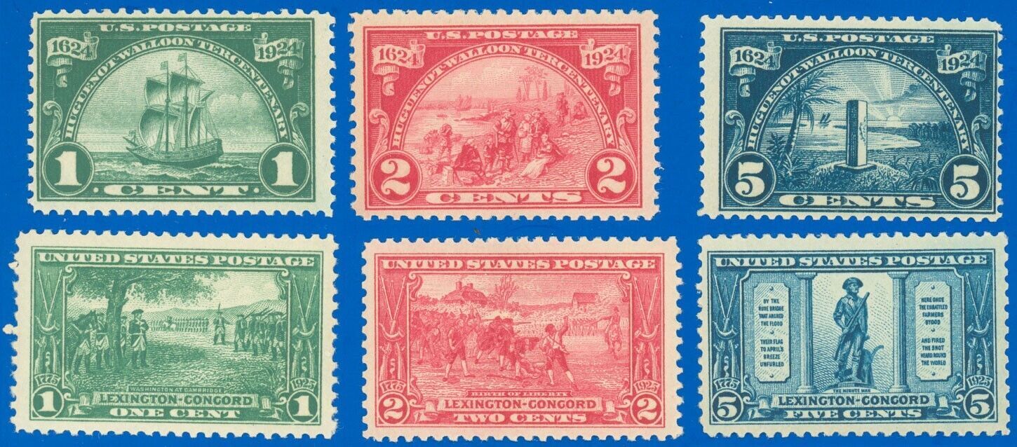 US SCOTT Lot of Commemoratives, #614-8 Mint-F/VF-NH, #619 Hinged, SCV ...