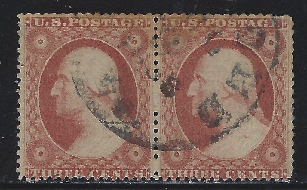 Scott # 26 Lot D752 3c Washington type III Line Pair Used | United ...