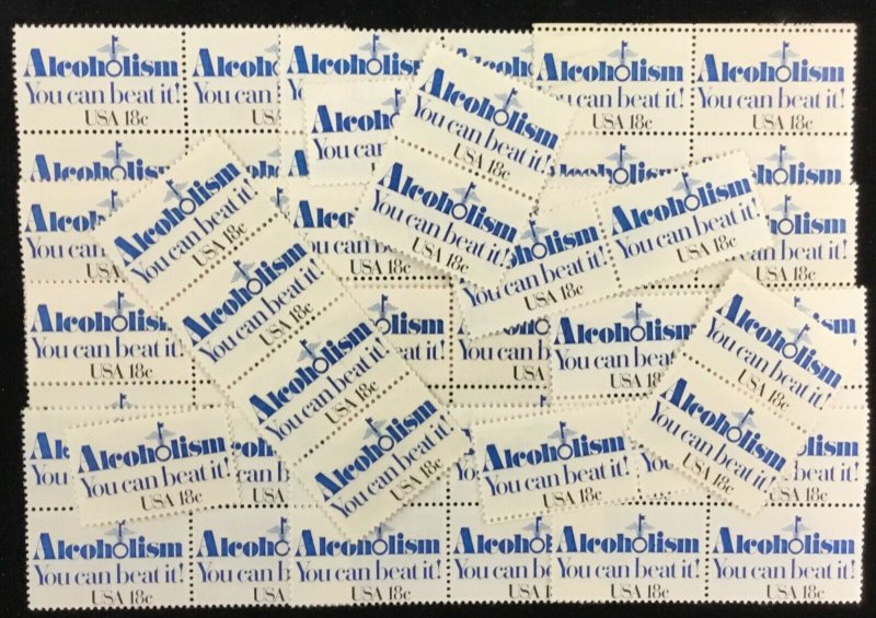 1927 Overcoming Alcoholism 100 MNH 18 cent stamps Issued 1981 / HipStamp