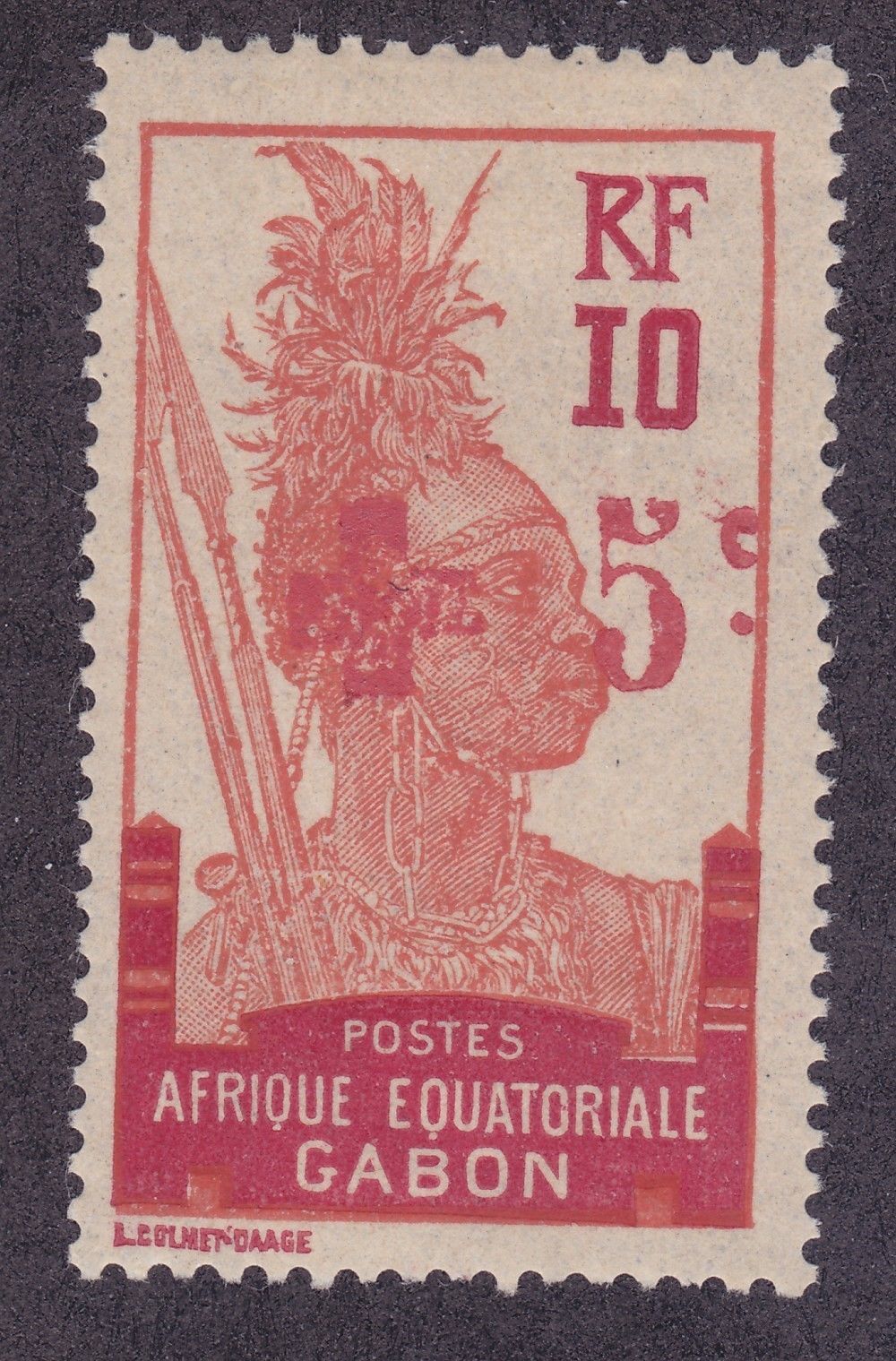 Gabon B2 Mint OG 1916 Semi Postal Surcharged Issue VF / HipStamp