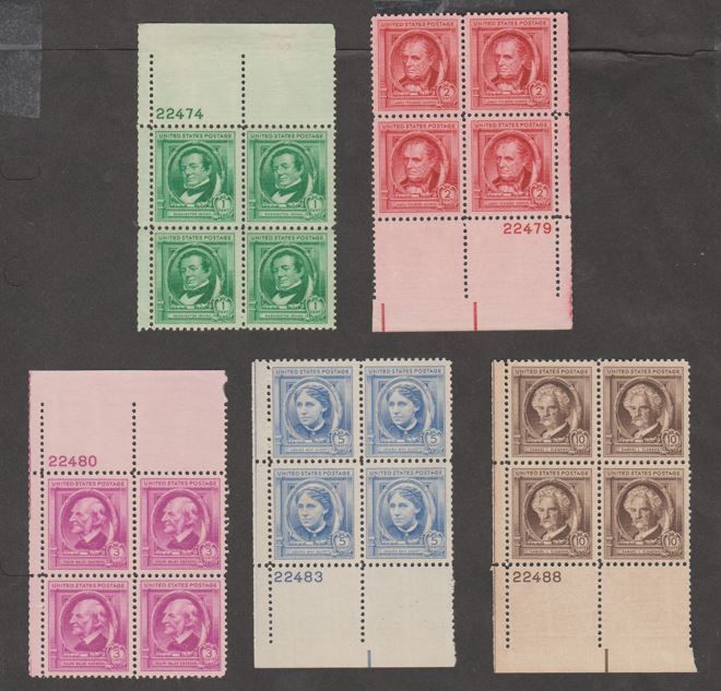 U.S. Scott Scott #859-863 Famous American Stamp - Mint NH Plate Block ...