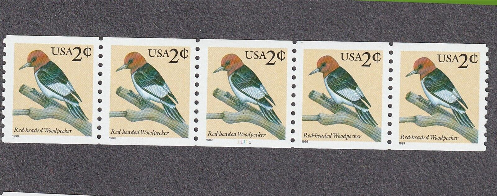 US #3045 PNC5 2c Red-Headed Woodpecker 1111 BN #on# Blue Seamline MNH ...