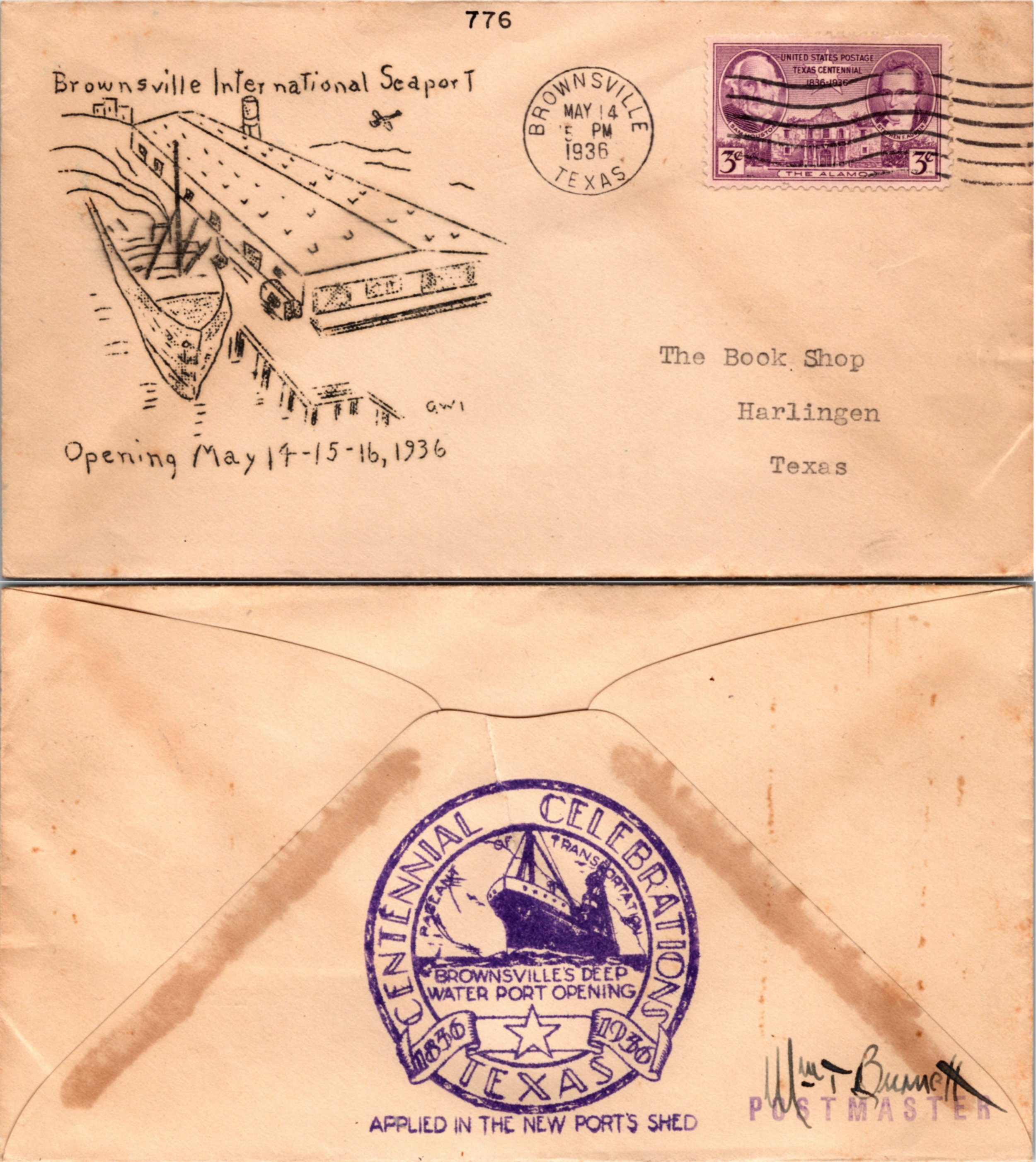 Brownsville, Cameron County, Seaport Cachet ( Postal History ), 1936 ...