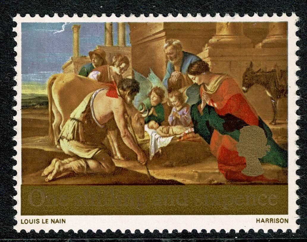 GB 1967 Christmas 1/6. SHIFT OF ORANGE RED. SG 758 var. | Great Britain ...