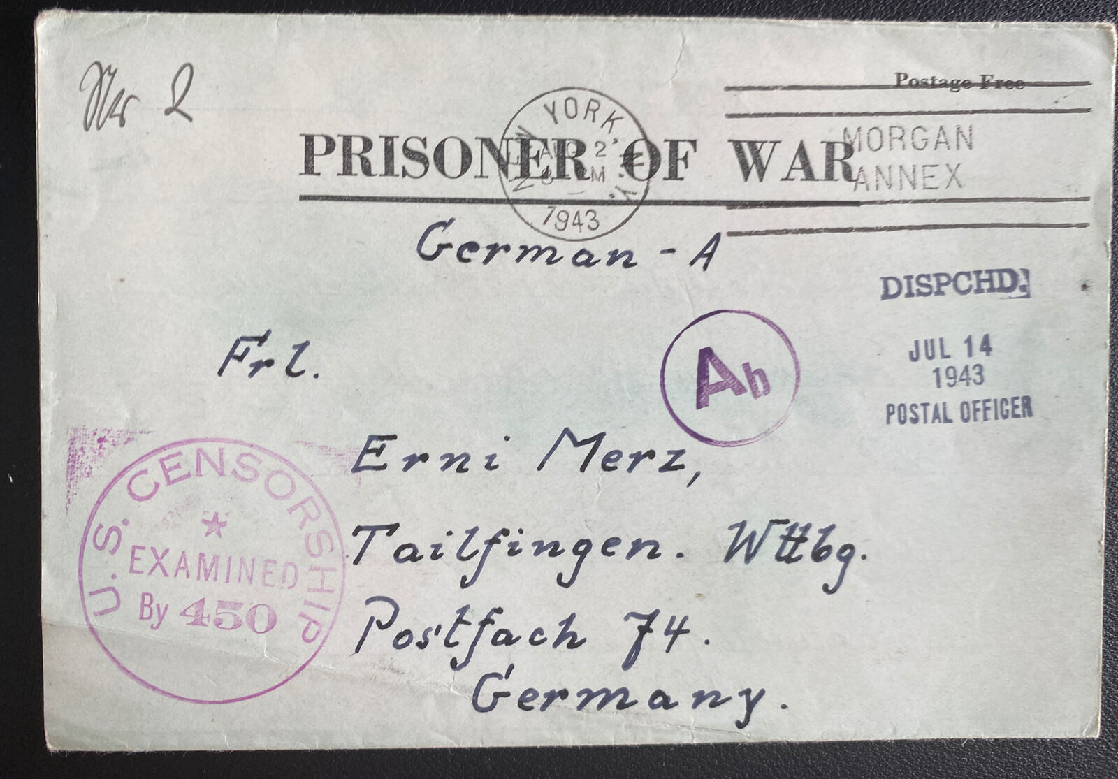 1943 Usa Prisoner Of War POW Arkansas Camp Letter Sheet Cover To ...