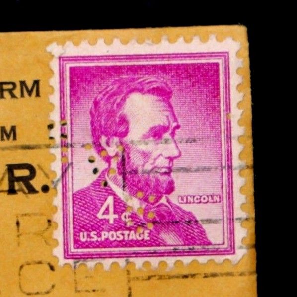 US #1036 SAL Perfin S29 Matching Commercial Cover Seaboard Air Line RR ...