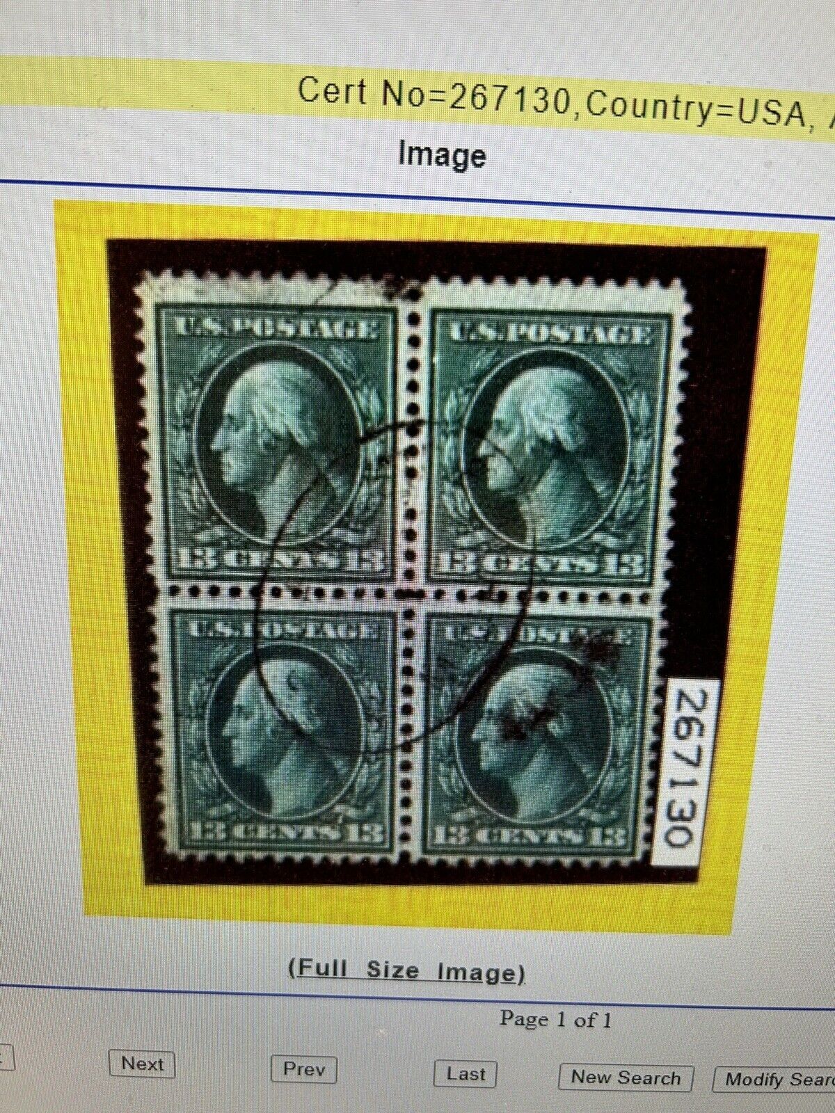 365 Washington USED Bluish Paper Stamp with PF Cert HV120 | United ...