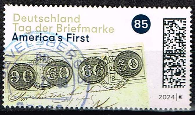 Germany 2024,Sc.#3396 used, Stamp Day 2024 : Brazil's 1843 Stamps ...
