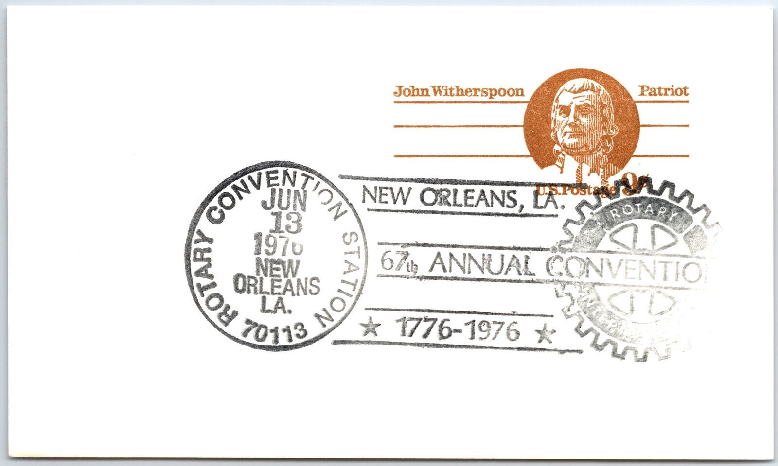 US Postal Card Special Postmark Rotary Convention New Orleans Louisiana ...