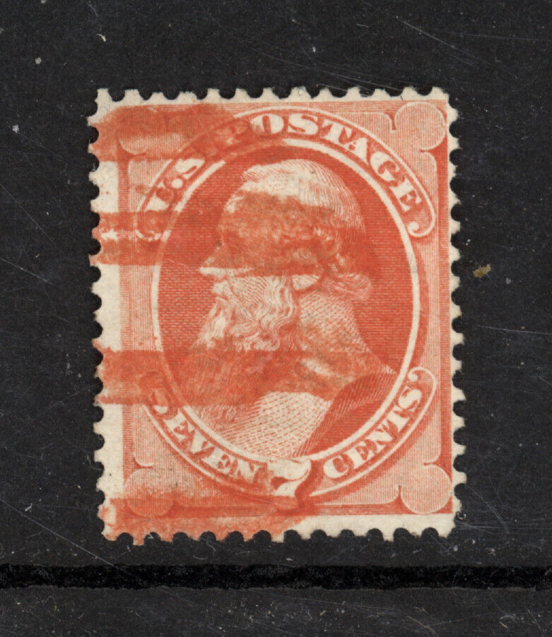 Scott 149 1871 7 Cent Stanton Regular Issue Used RED Cancel F EST CAT ...