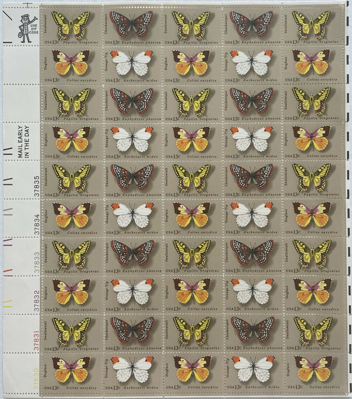 Scott 1712-1715 BUTTERFLIES Sheet of 50 US 13¢ Stamps MNH 1977 | United ...