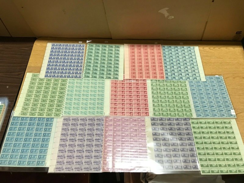 Mixed Lot of 50 Mint United States 3¢ Postage Stamps Sheets - Scott #'s ...