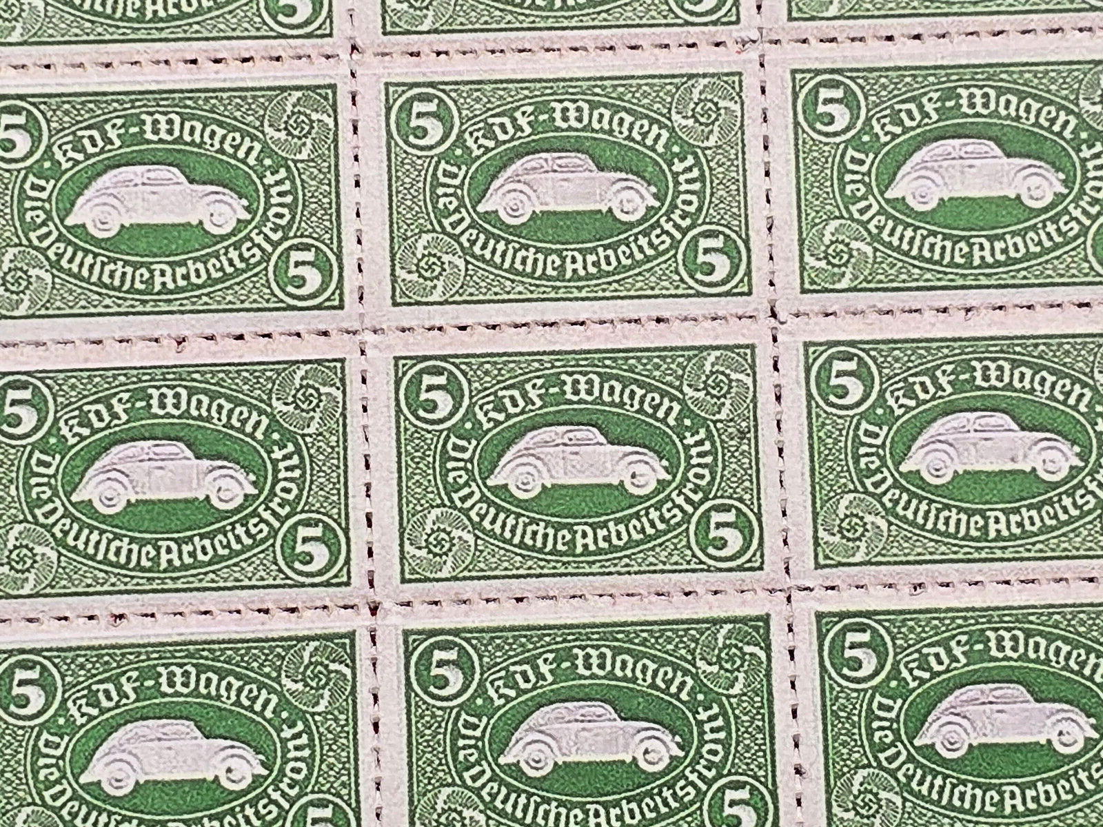 WW2 WWII Nazi German Germany Third Reich VW Volkswagen KDF full stamp ...