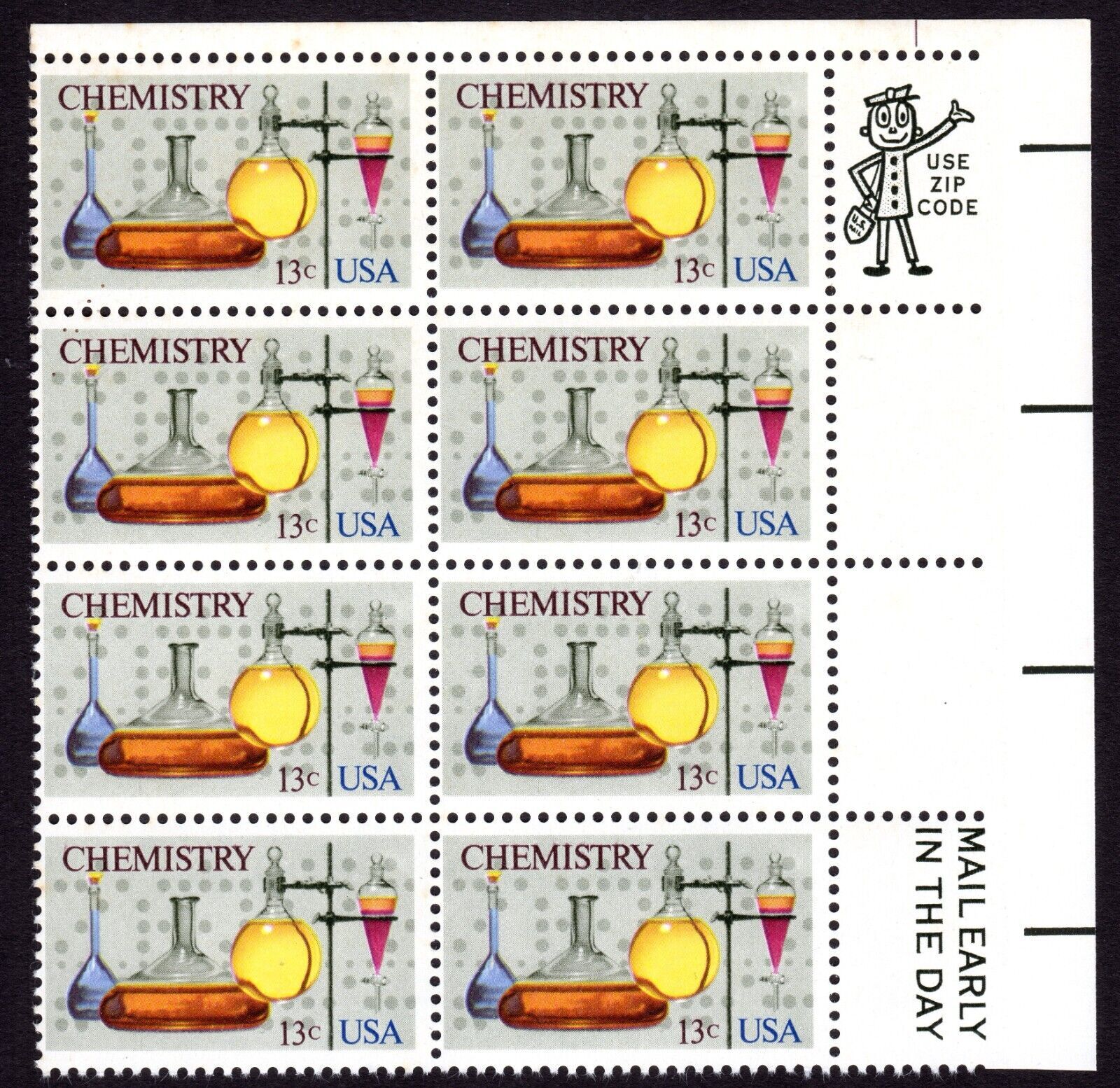 Scott #1685 Chemistry Zip Mail Early Block of 8 Stamps - MNH | United ...