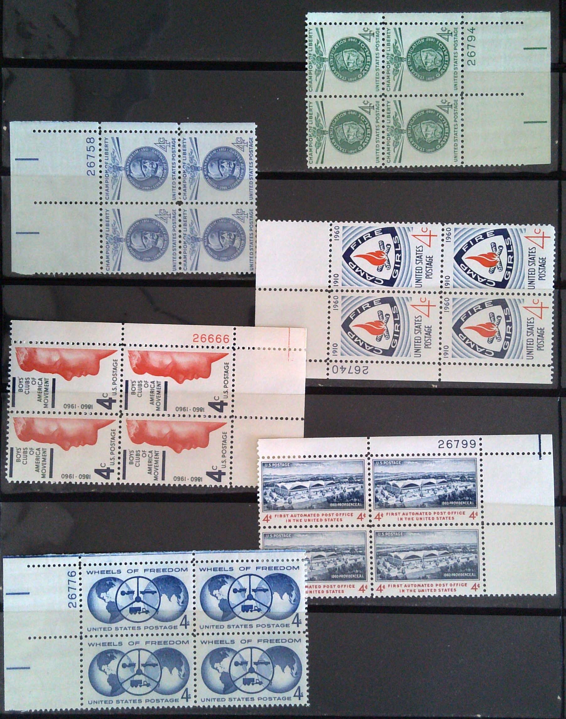 US P# Blocks of 4 Lot - Mixed MNH & OG | United States, General Issue ...