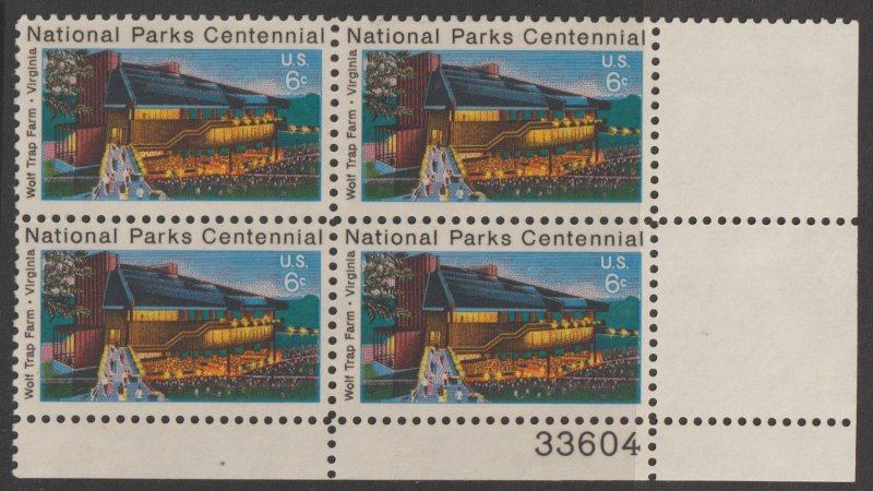 U.S. Scott# 1452 1972 National Parks Centennial VF/XF MNH Plate Block ...