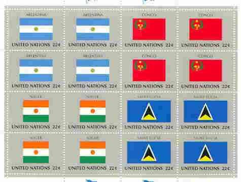 United Nations (NY) 1987 Flags of Member Nations #8 sheet ...