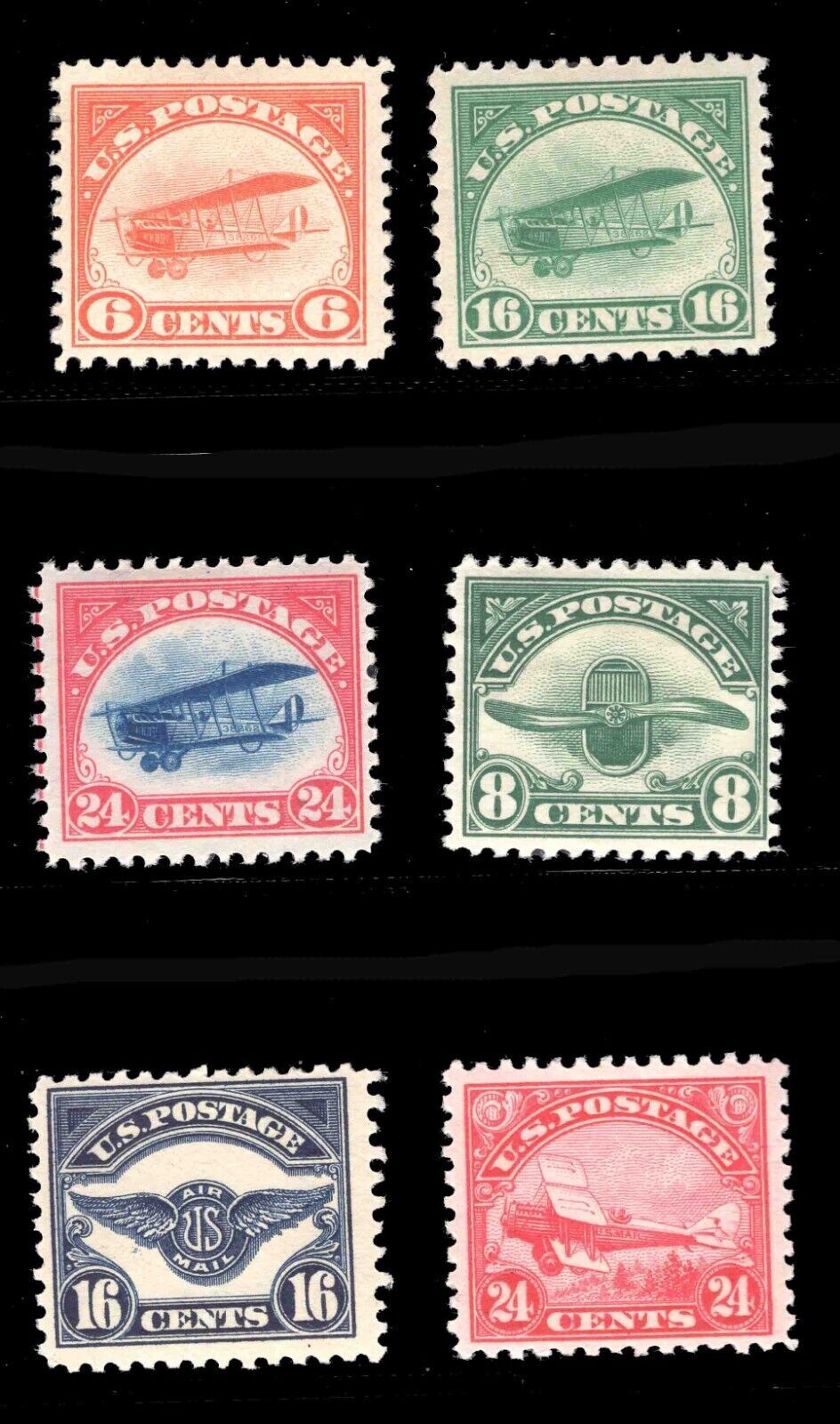 US Stamps #C1-C6 Mint OG H SET LOT #78859 | United States, Air Mail ...
