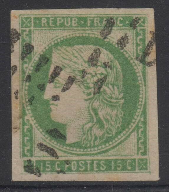 France 1849-50 Ceres Sc 2 KEY Value Fournier Forgery, Mute Cancel (Cv ...