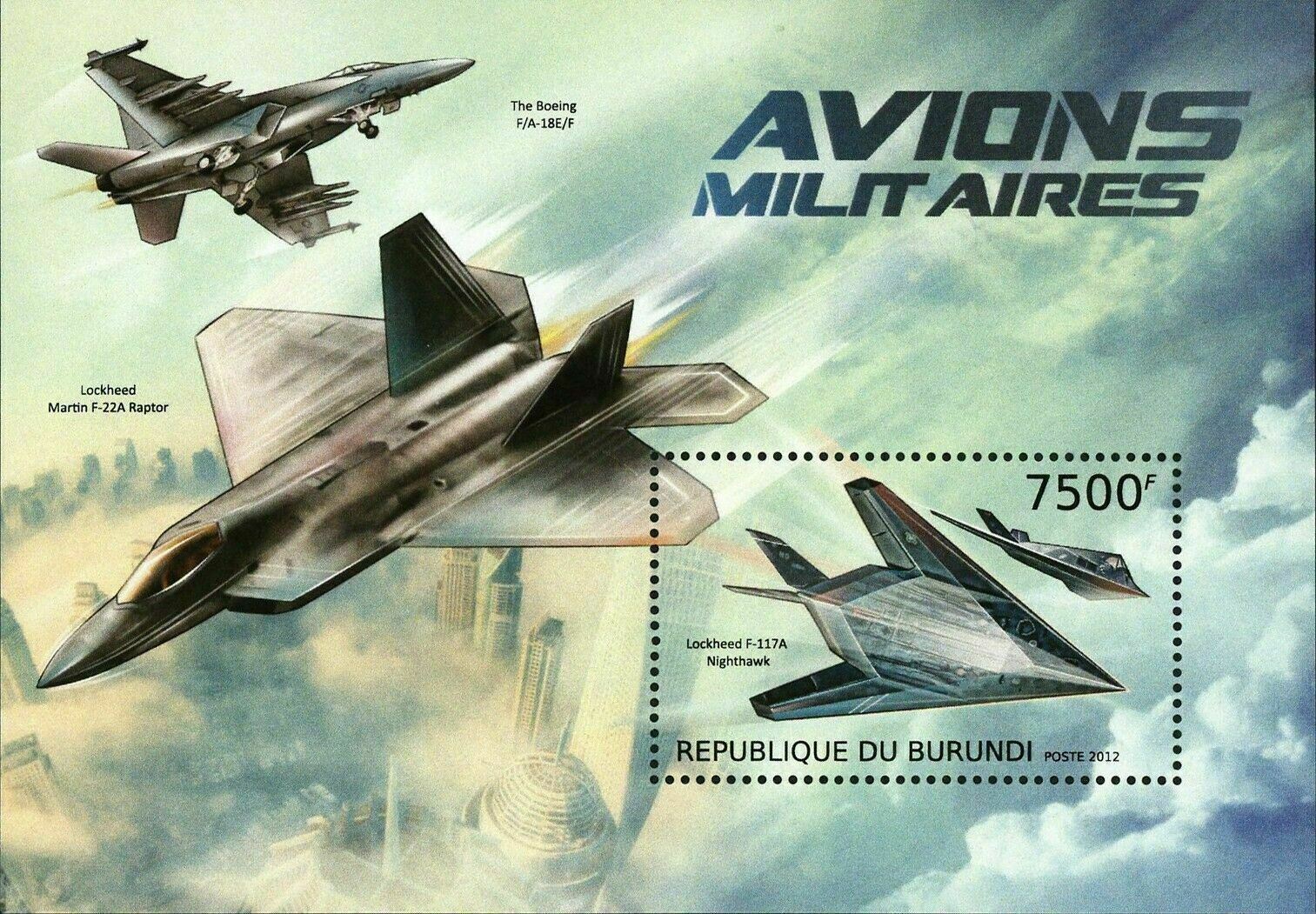 Military Aircraft Stamp Lockheed F177A Nighthawk Souvenir Sheet MNH ...