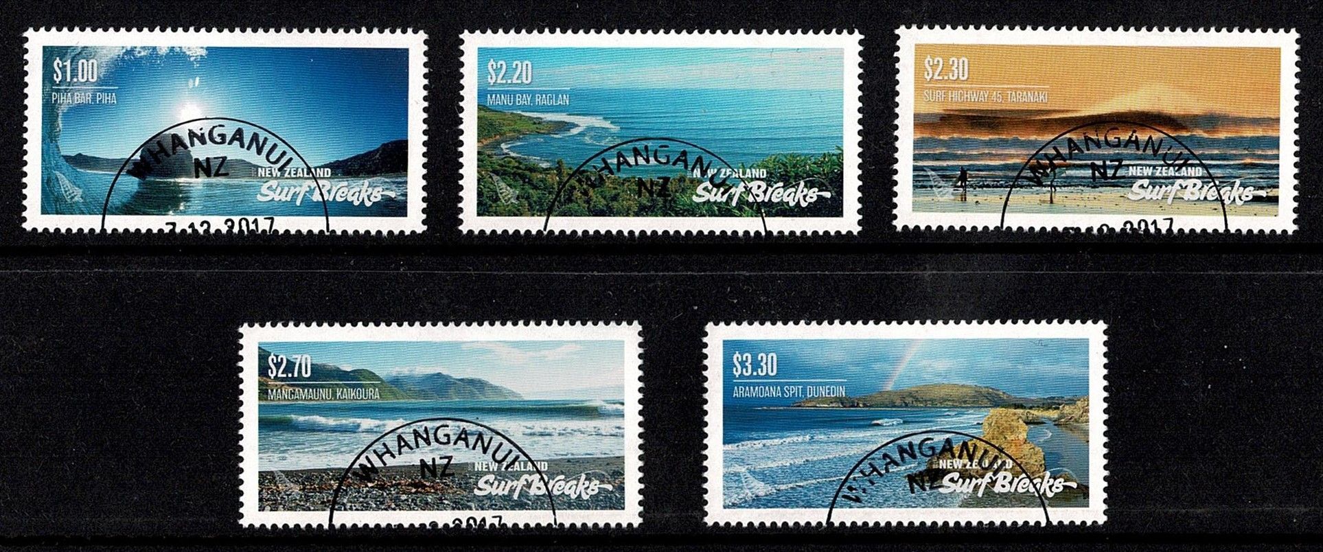 New Zealand 2017 Surf Breaks Set of 5 Used | Australia & Oceania - New ...