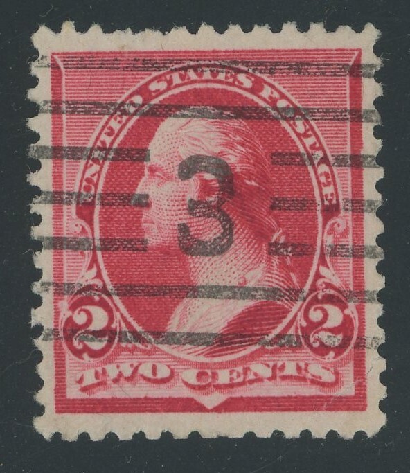 USA 220 - 2 cent small banknote - XF app used with neat machine cancel ...
