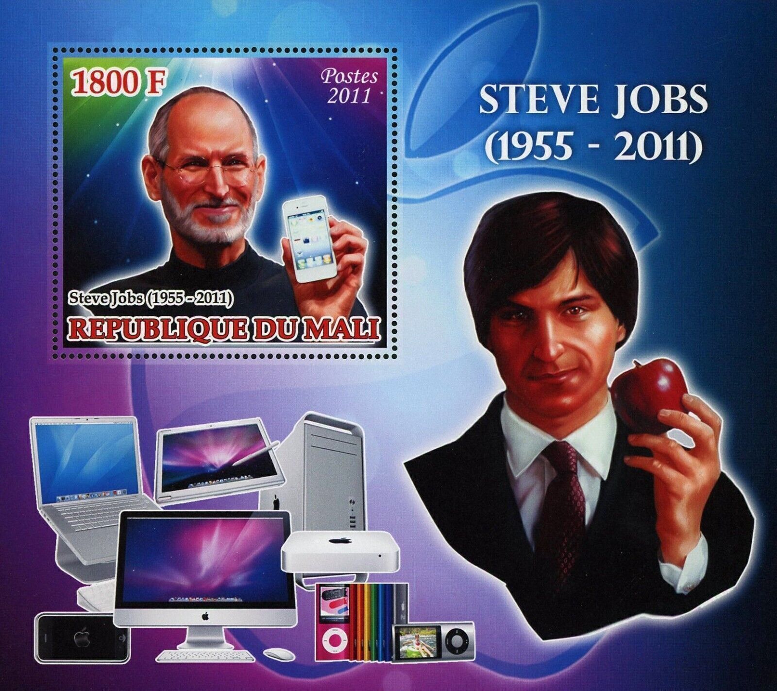Steve Jobs Apple Famous People Souvenir Sheet Mint NH | Worldwide ...