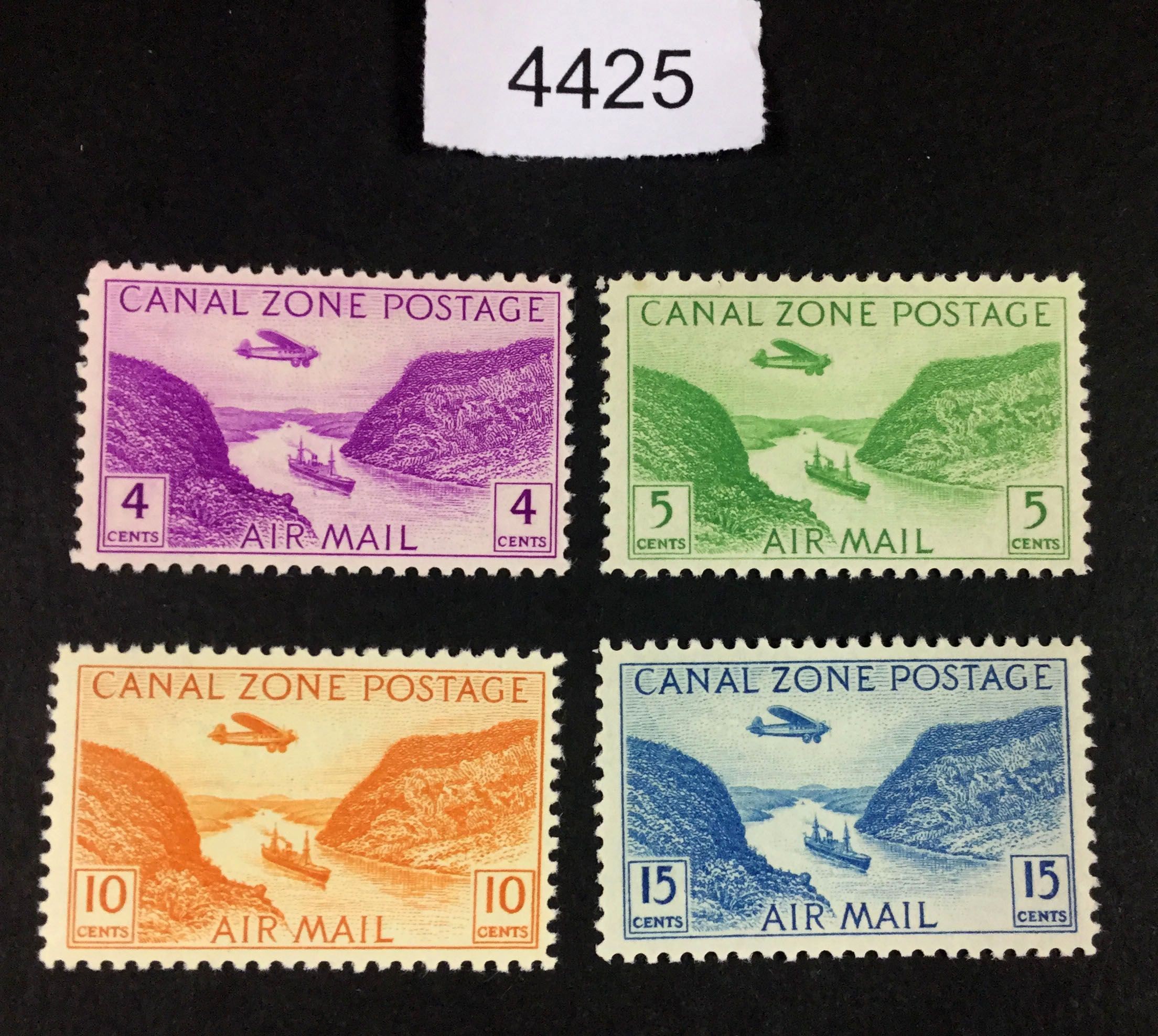 US Stamps Canal Zone #C6-C7,C10,C15 Mint OG 3h/1nh(10c) LOT #4425 ...
