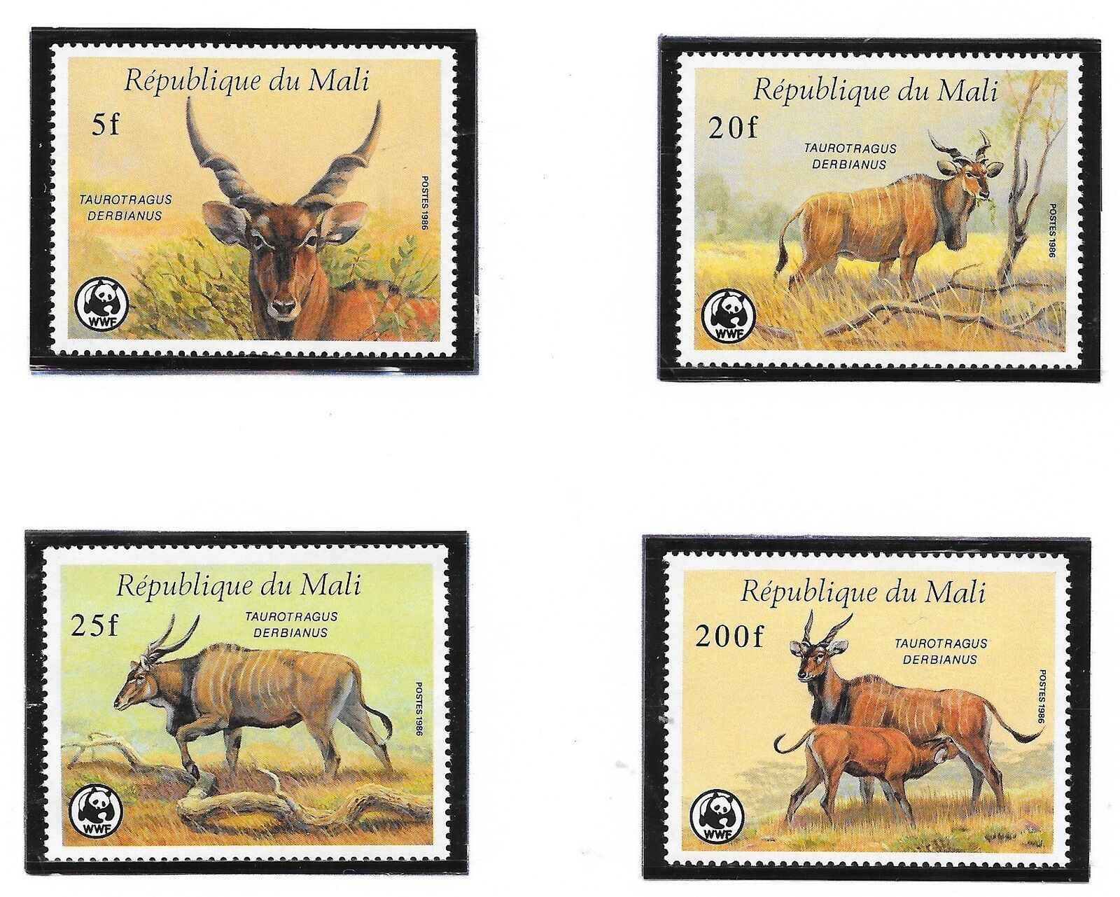 MALI SC 542-5 NH issue of 1986 - WWF - ANIMALS | Africa - Mali, General ...