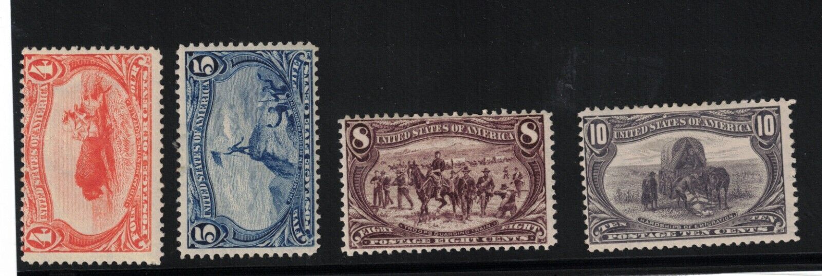 USA #287 - #290 Mint Fine Original Gum Hinge Remnant Quartet Group ...