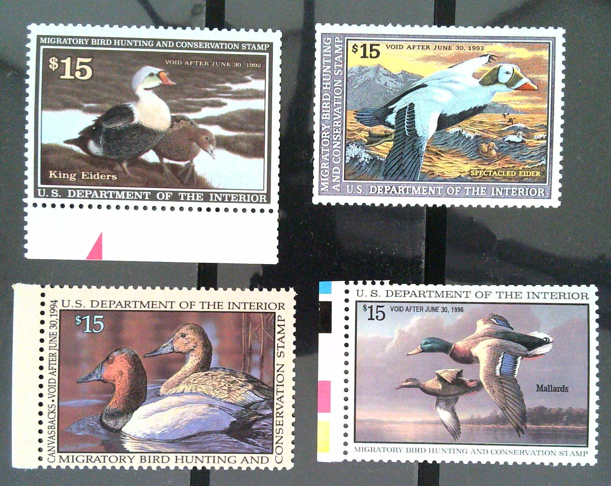 Scott #RW58-60&62 - Hunting Permit Stamps - Mixed OG & MNH - Lot - 1991 ...