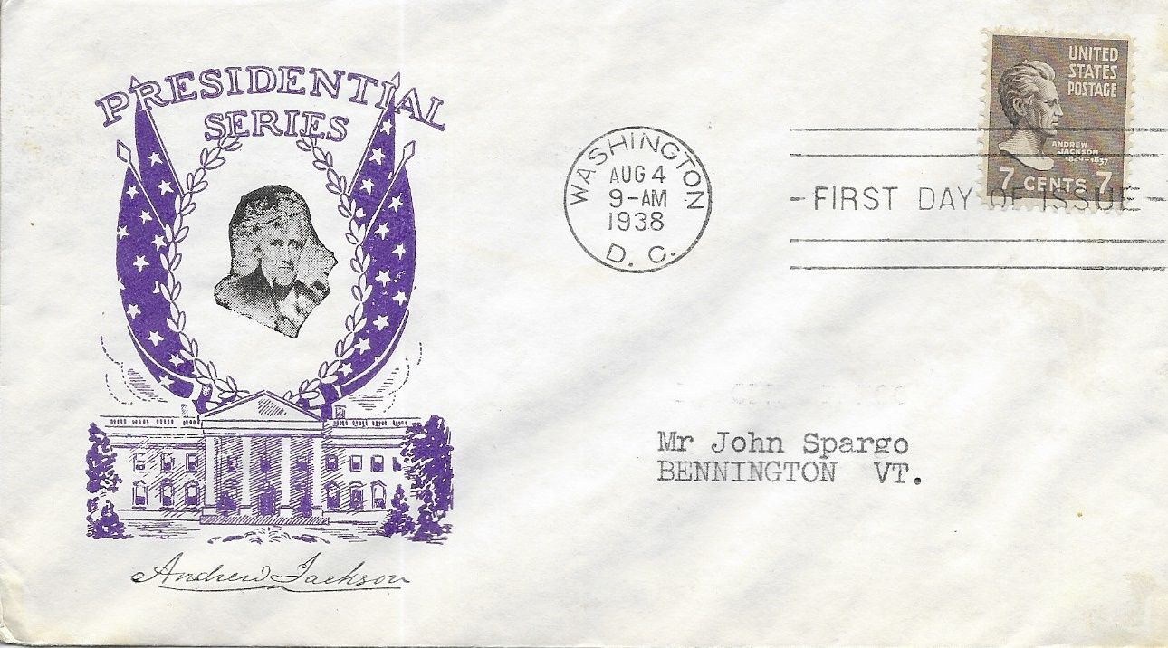 1938 Prexie FDC, #812, 7c Andrew Jackson, Cachet Craft | United States ...