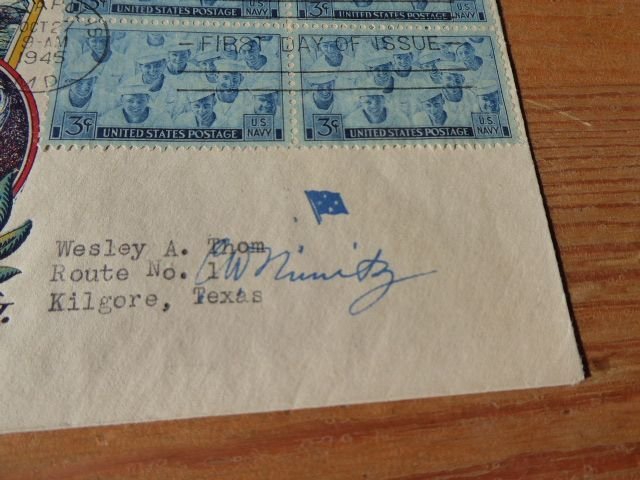 1945 Navy USA FDC Cover with Fleet Admiral Chester W. Nimitz preprint ...