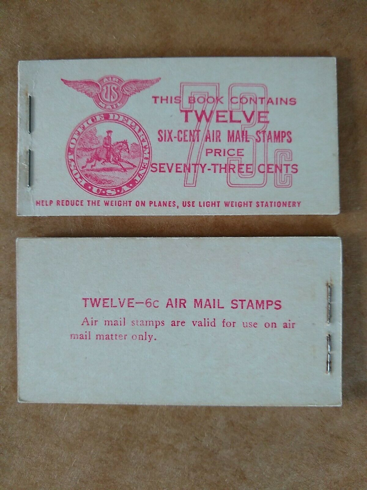 Scott BKC3 TRANSPORT Unexploded Booklet of 12 US 6¢ Stamps MNH 1943 ...