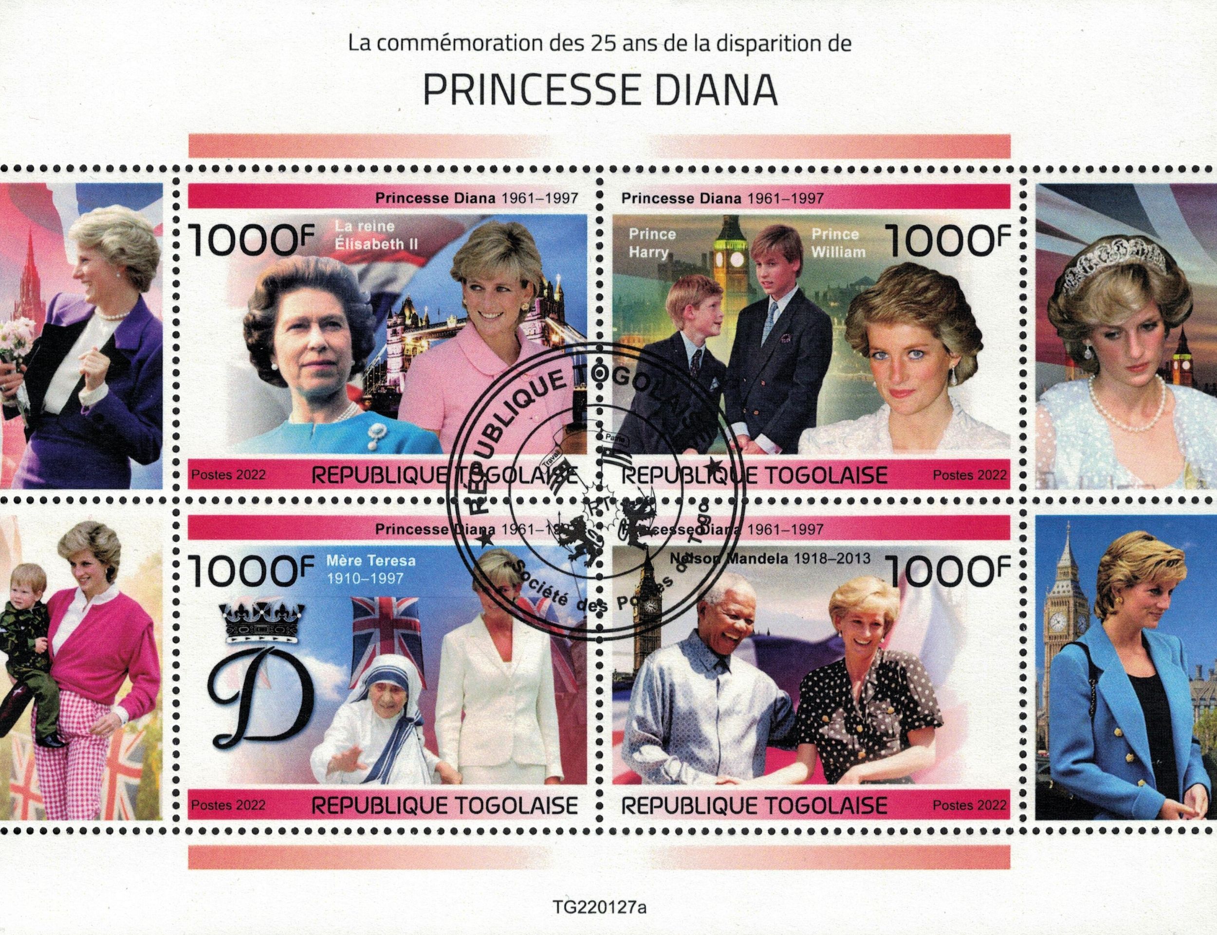 TOGO 2022 - Princess Diana, In mem. 25 years/complete set (sheet+blocks ...