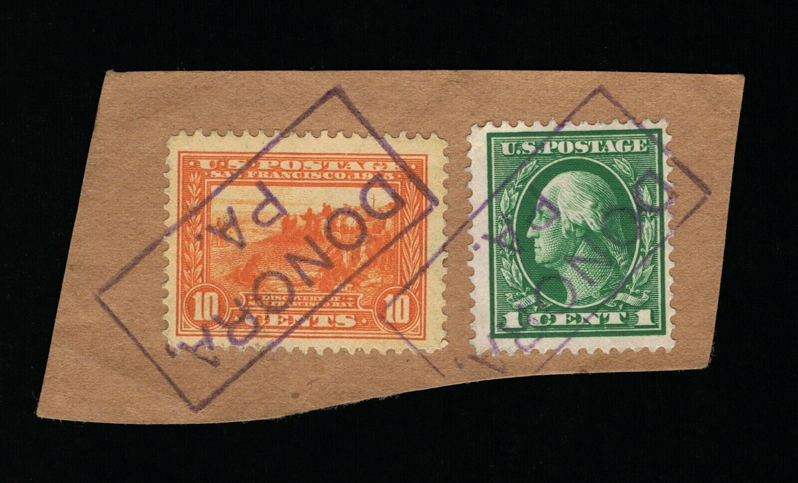 Genuine Scott #400A & 405 Postally Used on Piece Donora PA Parcel Post ...
