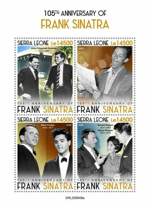 Sierra Leone Music Stamps 2020 MNH Frank Sinatra JFK Elvis Presley ...