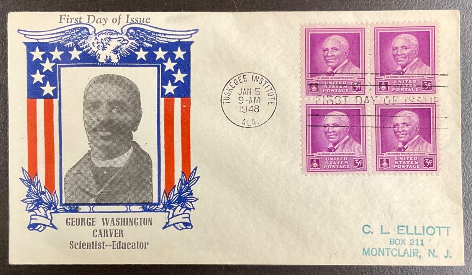 953 Unknown cachet maker George Washington Carver, Black History FDC ...