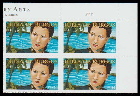 PCBstamps US #4476 PB $1.76(4x44c)Julia de Burgos, MNH, (PB-2) | United ...