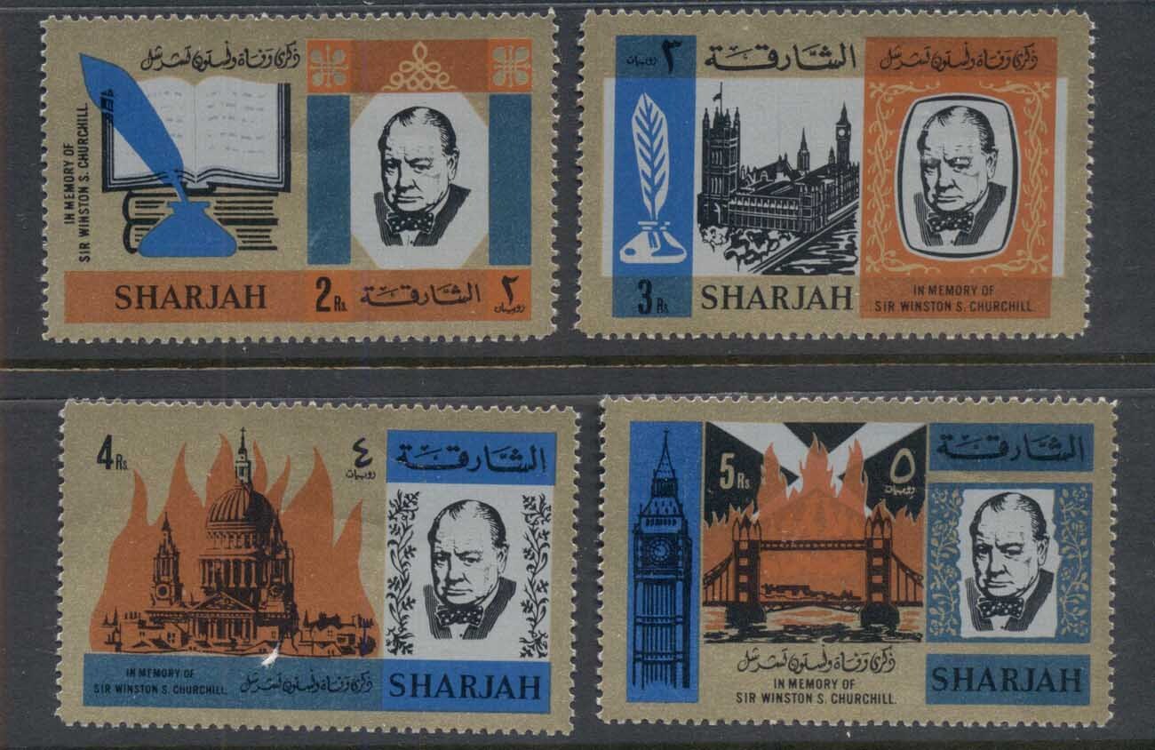 Sharjah 1966 Mi#221-224 Winston Churchill, matt finish MUH | Middle ...