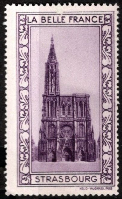 Vintage France Poster Stamp La Belle France Strasbourg Cathedral ...