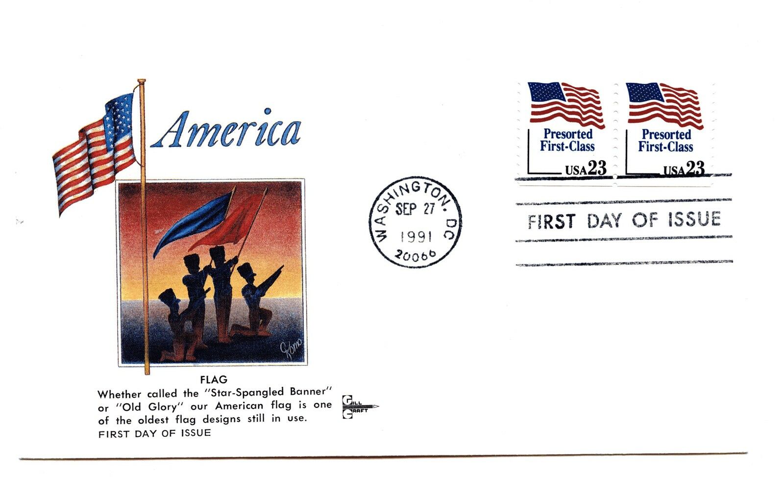 2605 23c Presorted First-Class Flag, GillCraft, FDC | United States ...
