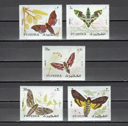 Fujeira, Mi cat. 1326-1330 A. Moths issue. ^ | Middle East - United ...